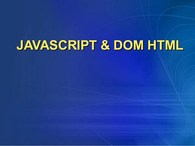 Javascript and dom_html