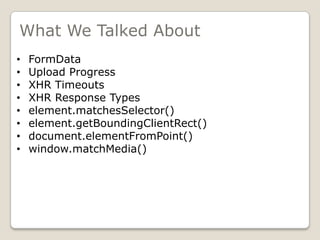 JavaScript APIs you’ve never heard of (and some you have) | PPT