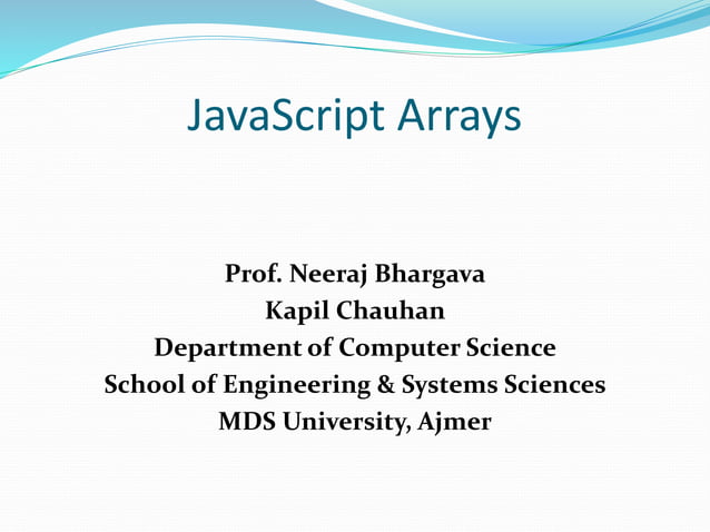 Java Script Array Ppt