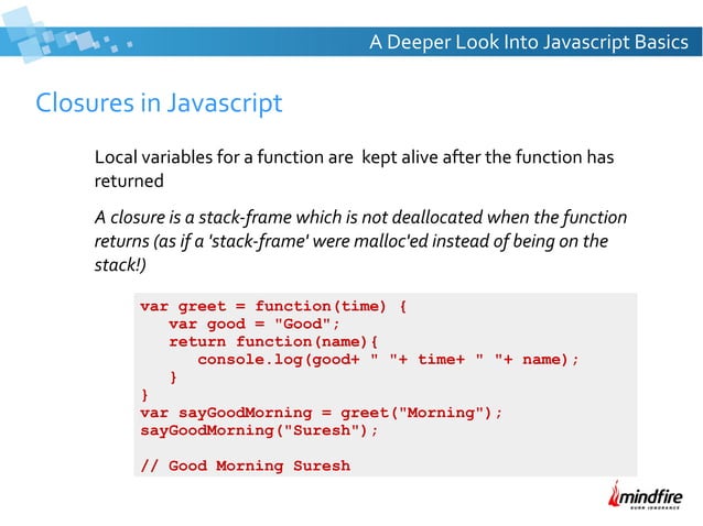 A Deeper look into Javascript Basics | PPT