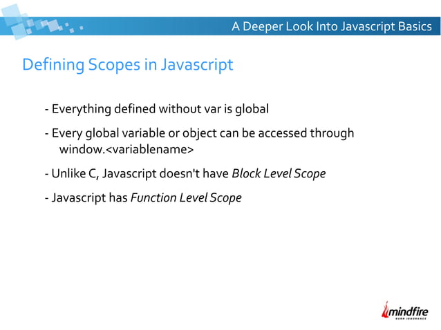 A Deeper look into Javascript Basics | PPT