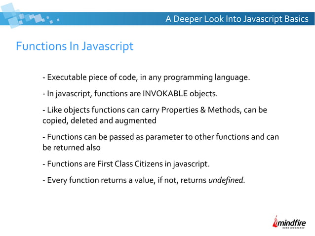 A Deeper look into Javascript Basics | PPT