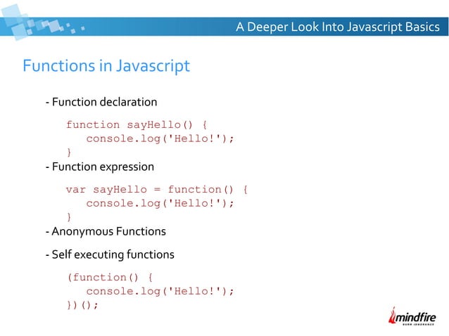 A Deeper look into Javascript Basics | PPT