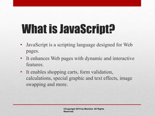 Learn Javascript Basics | PPT