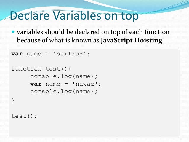 Java Script Best Practices 