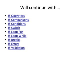 Javascript Basics by Bonny | PPTX | Web Development | Internet