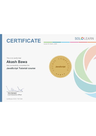 Javascript certificate | PDF