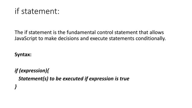 Javascript conditional statements | PPTX