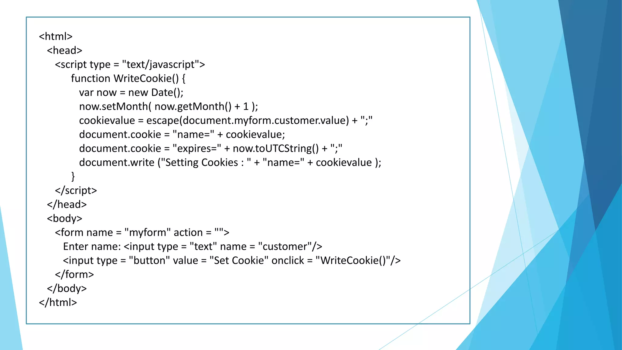 Java script cookies | PPTX