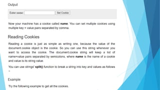 Java script cookies | PPTX