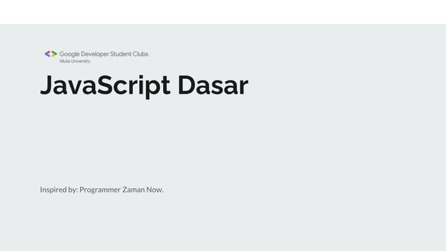 JavaScript Dasar | PPTX