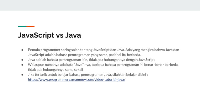 JavaScript Dasar | PPTX