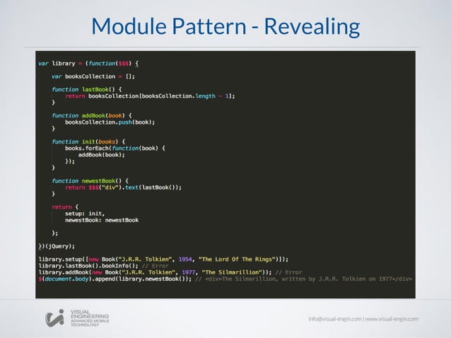 Workshop 2: JavaScript Design Patterns | PPT