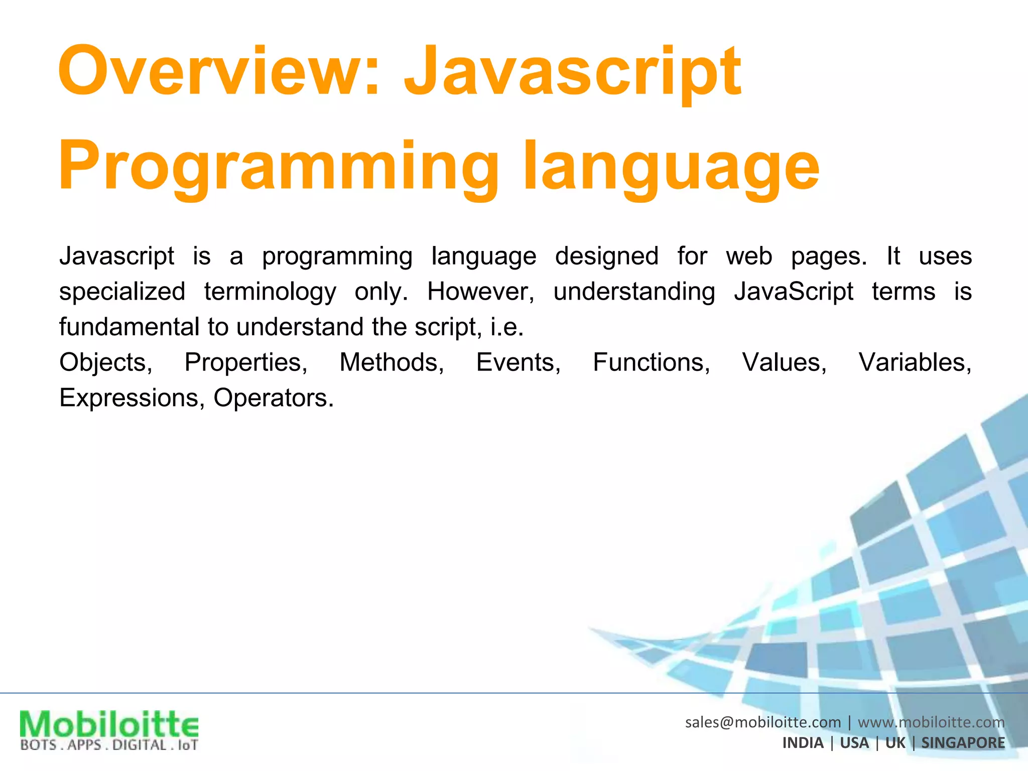 Java Script Development Mobiloitte Ppt 5646