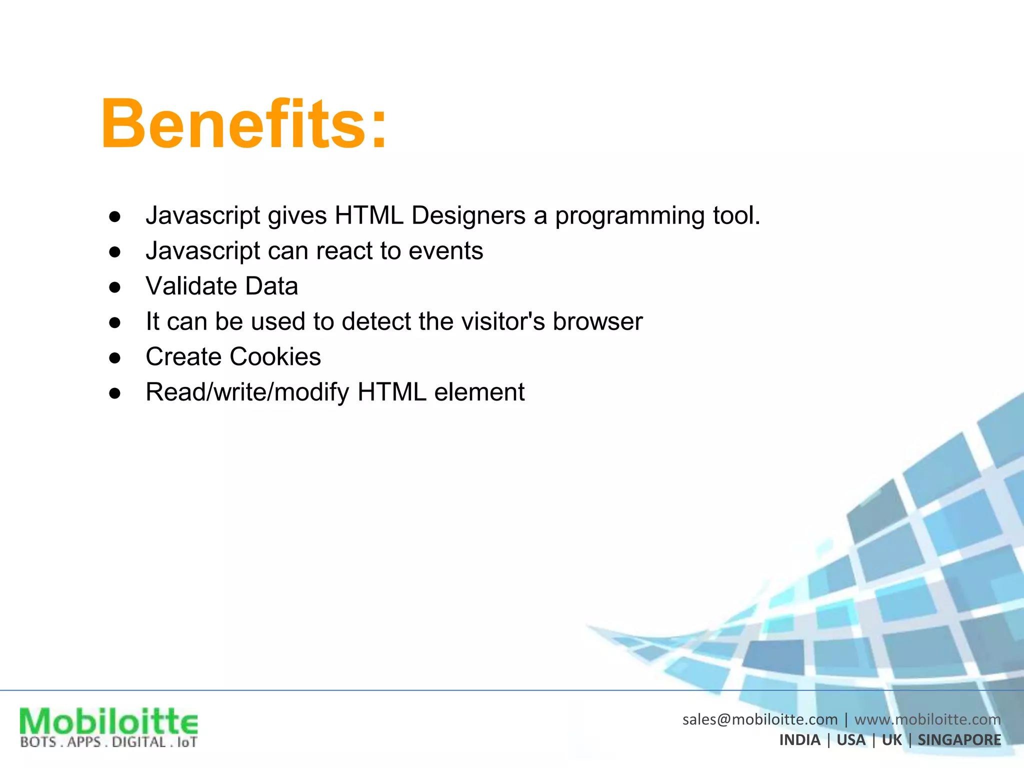 Java Script Development - Mobiloitte | PPT