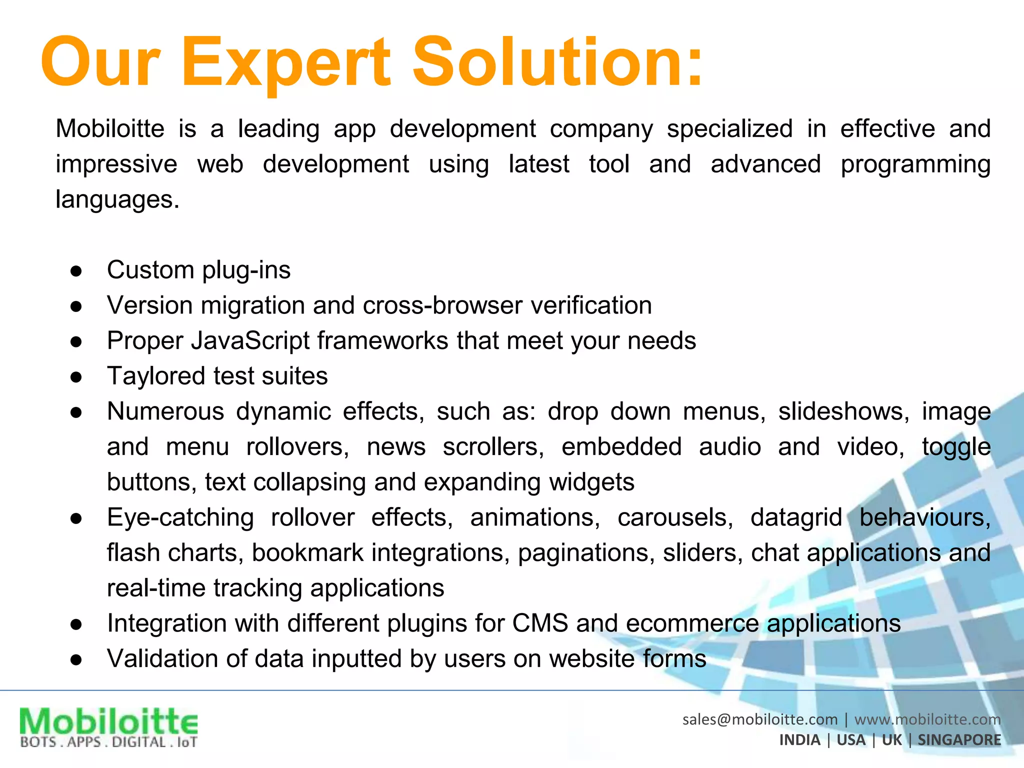 Java Script Development - Mobiloitte | PPT