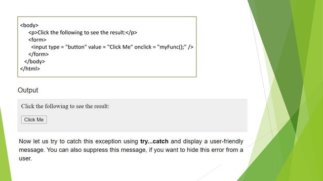 Java Script Errors And Exceptions Handling Ppt
