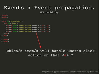 Event handling using jQuery | ODP
