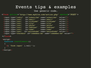 Event handling using jQuery | ODP