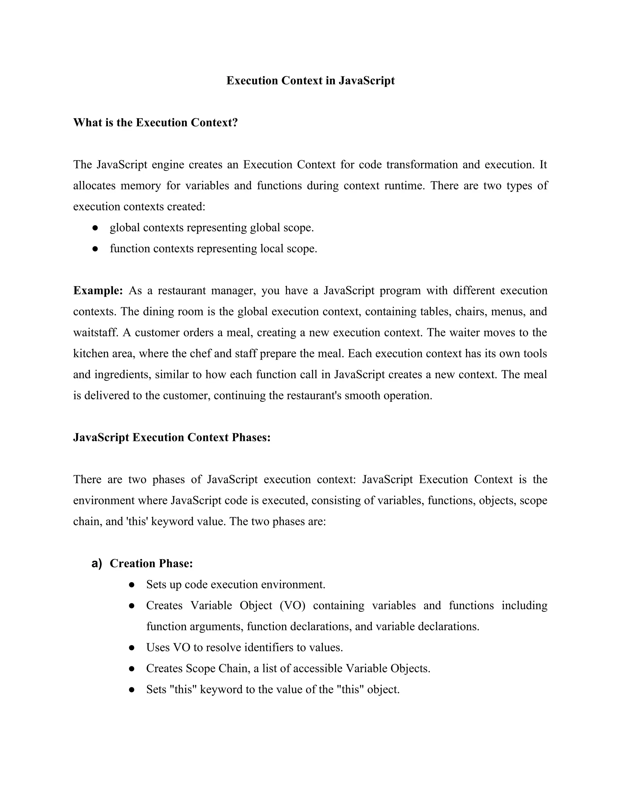 Mastering Javascript Execution Context Key To Writing Efficient Code Pdf 0173