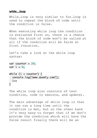 Javascript for loop | PDF