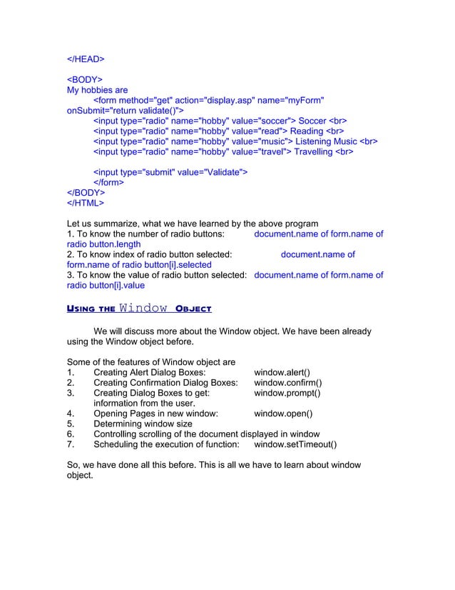 Java script frame window | PDF
