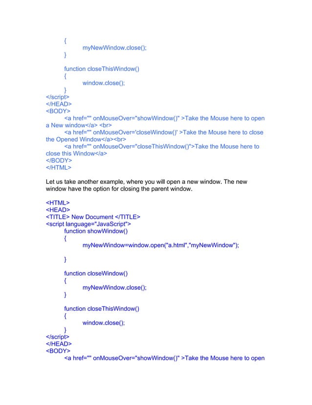 Java script frame window | PDF