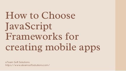 JavaScript Frameworks for creating mobile apps | PPT