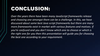 Javascript frameworks | PPTX