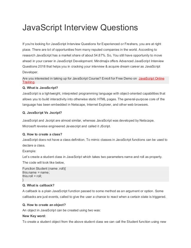 Java Script Interview Questions
