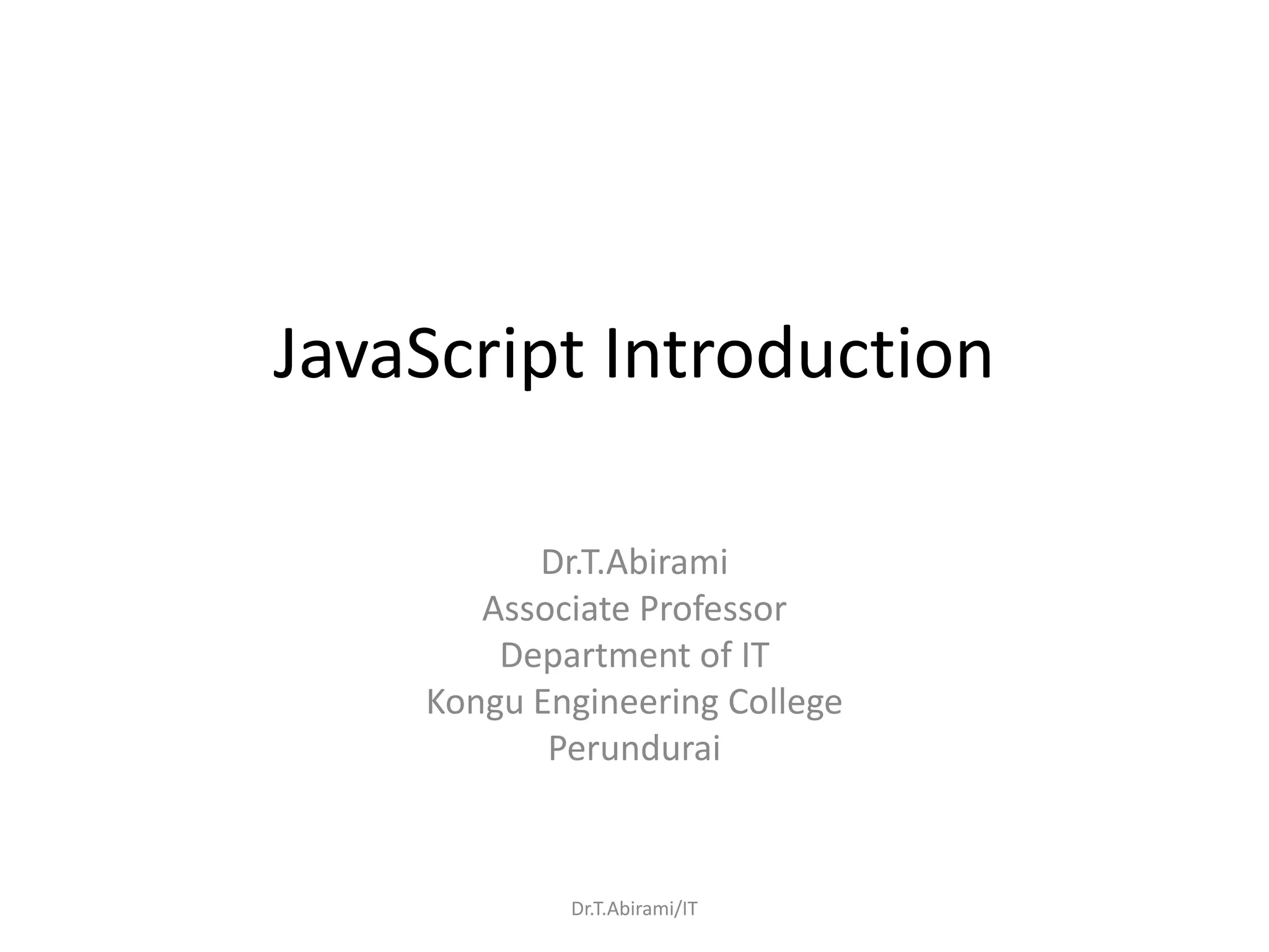 Javascript Introduction Upload Pdf