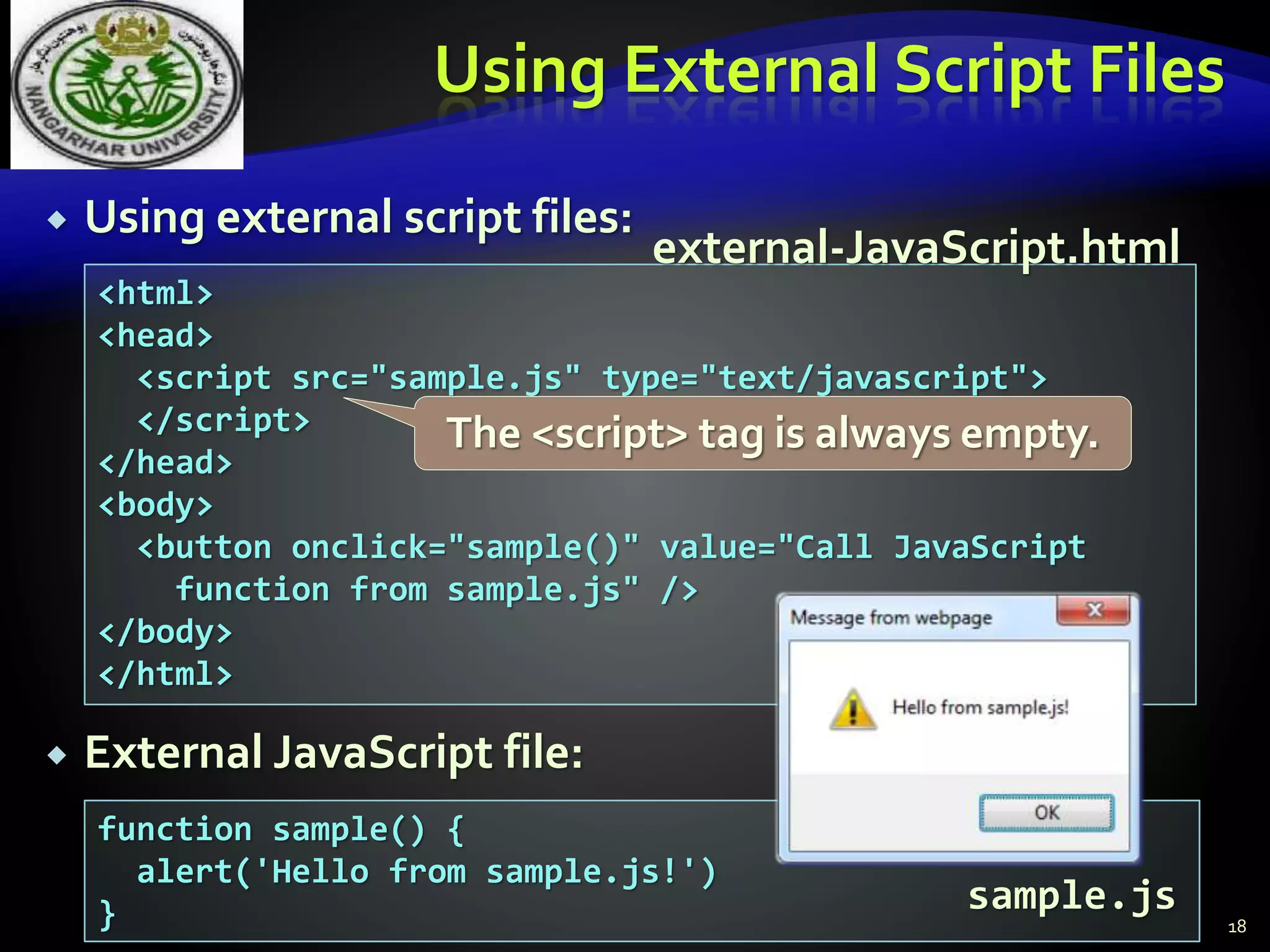 JavaScript lesson 1.pptx | Web Development | Internet
