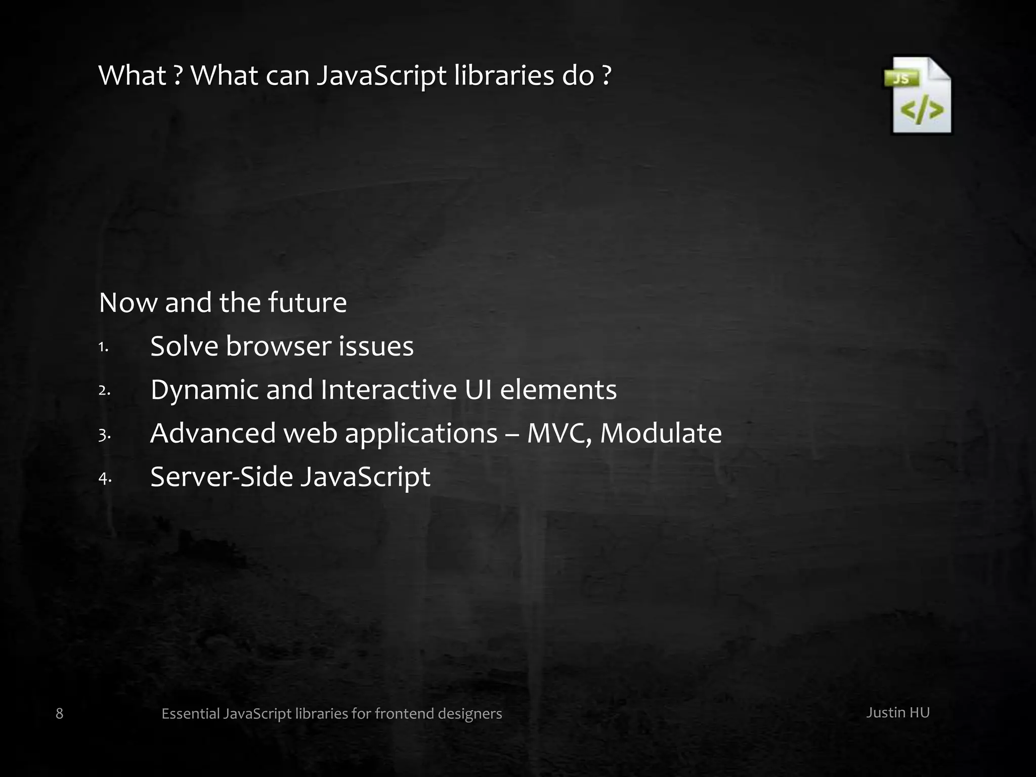 Javascript library toolbox | PPT