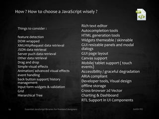 Javascript library toolbox | PPT