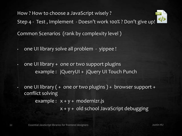 Javascript library toolbox | PPT