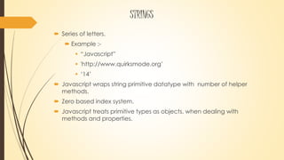 Javascript math boolean string date | PPTX