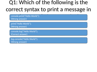 Mcq Of Java Script ppt for Teaching and self preparation | PPTX