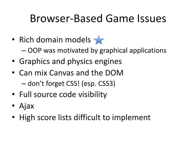 Modeling Patterns For Javascript Browser Based Games Ppt
