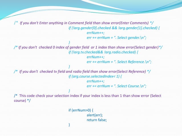 Form Validation in JavaScript | PPTX
