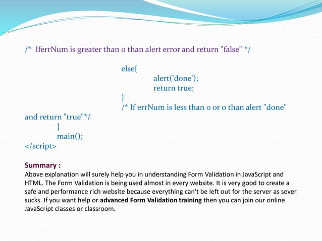 Form Validation in JavaScript | PPTX