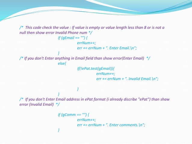 Form Validation in JavaScript | PPTX