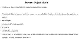 Comprehensive Guide to JavaScript: Features, Objects, Events, and ...