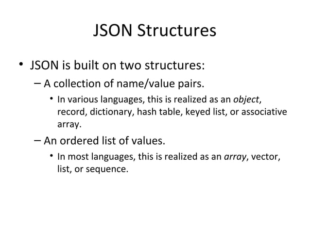 Java Script Object Notation (JSON) | PPT