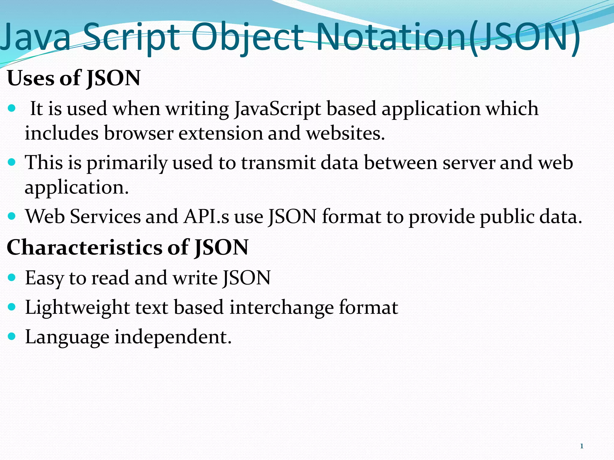 Java Script Object Notationjson Ppt