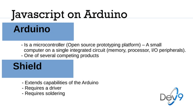 Javascript on Arduino | PPT