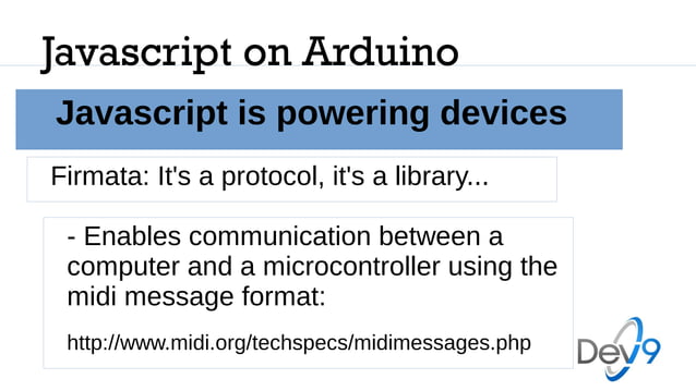 Javascript on Arduino | PPT