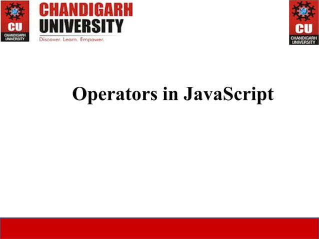 Javascript operators | PPTX | Web Development | Internet
