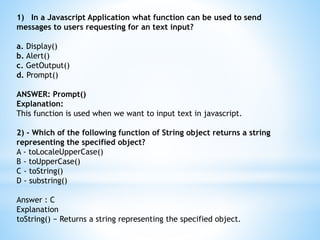 Javascript MCQ | PPTX