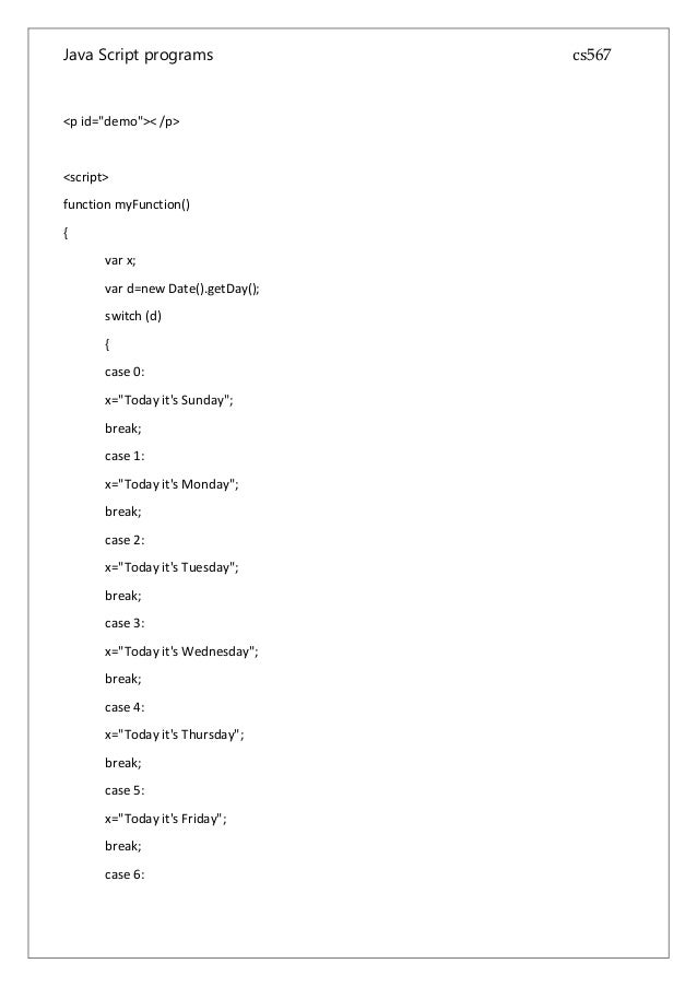 Java script programms