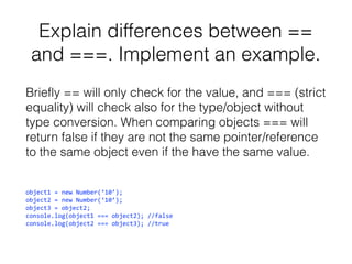 Javascript quiz. Questions to ask when recruiting developers. | PPT